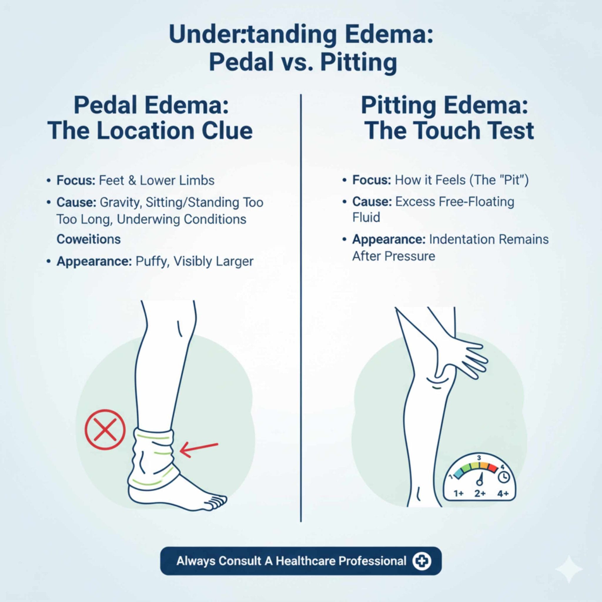 What Is the Difference Between Pedal Edema and Pitting Edema?